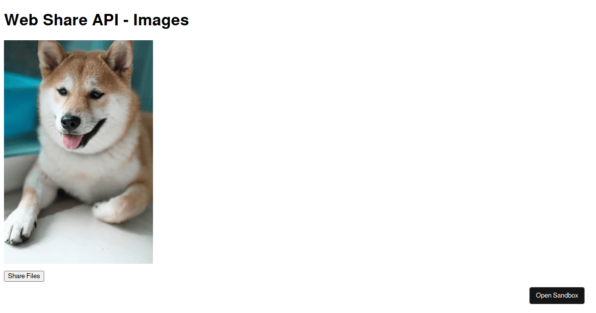Web Share API - Sharing Files - Codesandbox