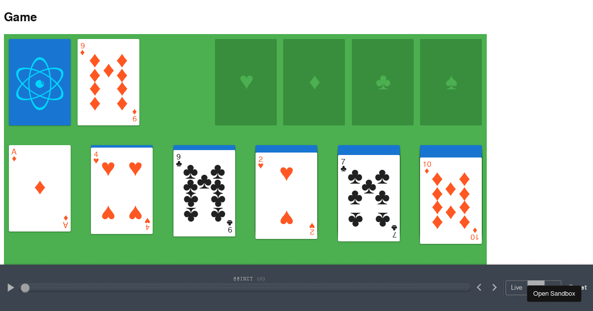 react-solitaire - Codesandbox