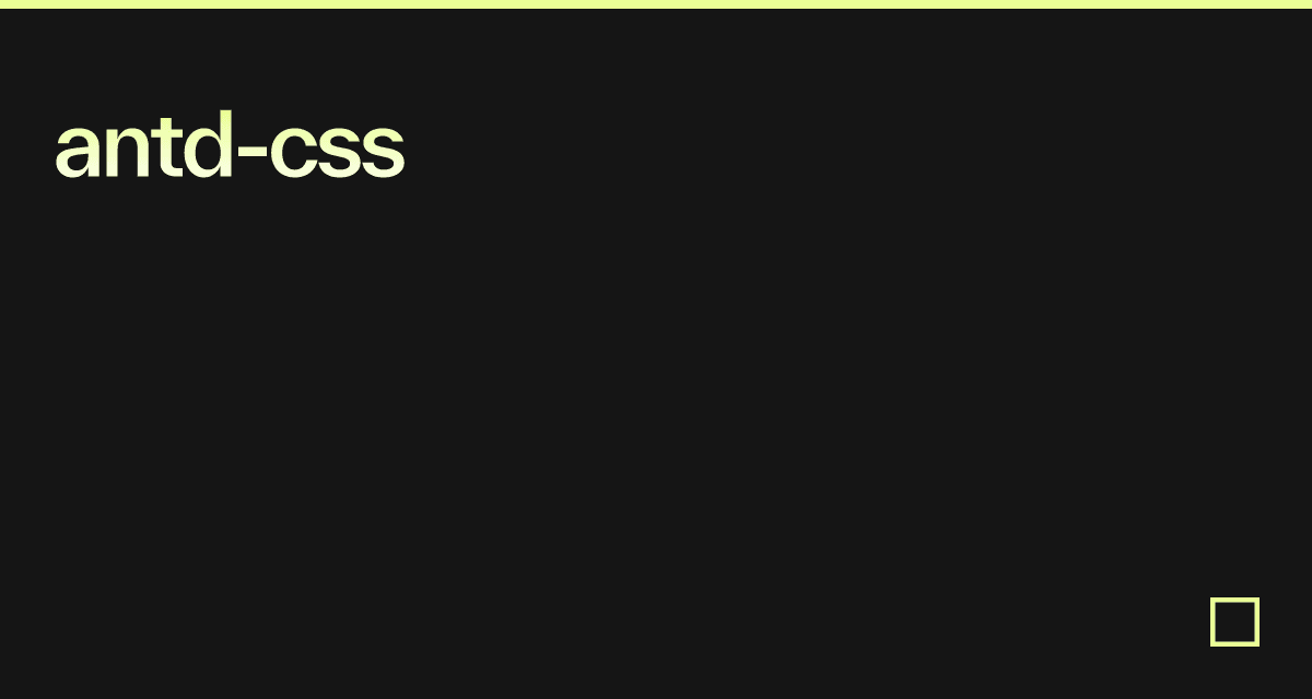 antd-css - Codesandbox