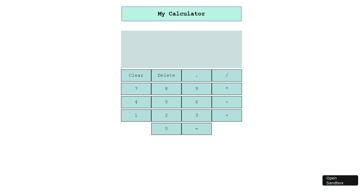 Calculator App - Codesandbox