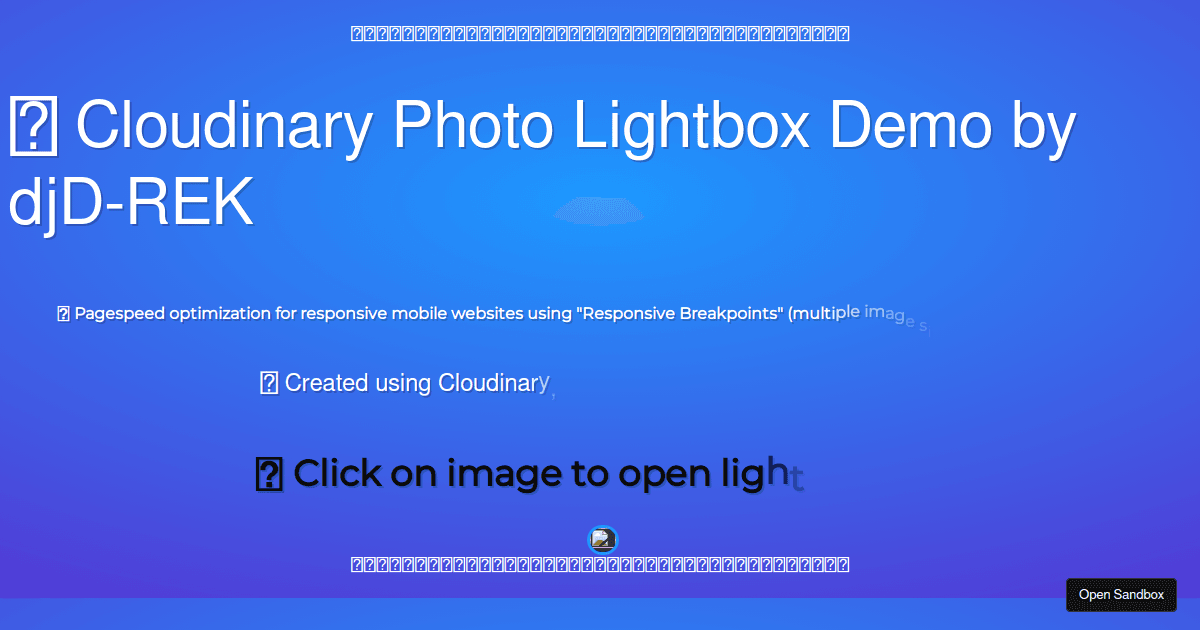 React Pose Text + Lightbox Demo (GitHub master) - Codesandbox
