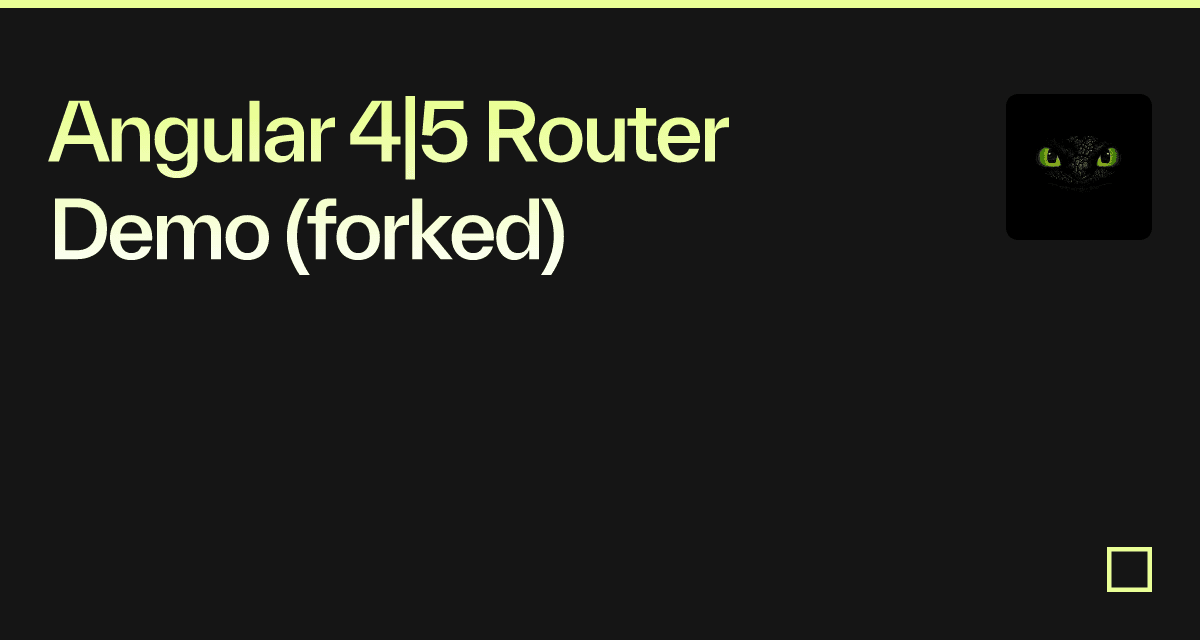 Angular 4|5 Router Demo (forked) - Codesandbox