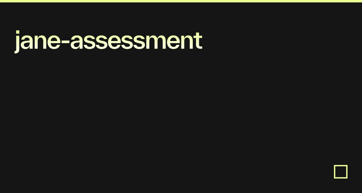 jane-assessment - Codesandbox