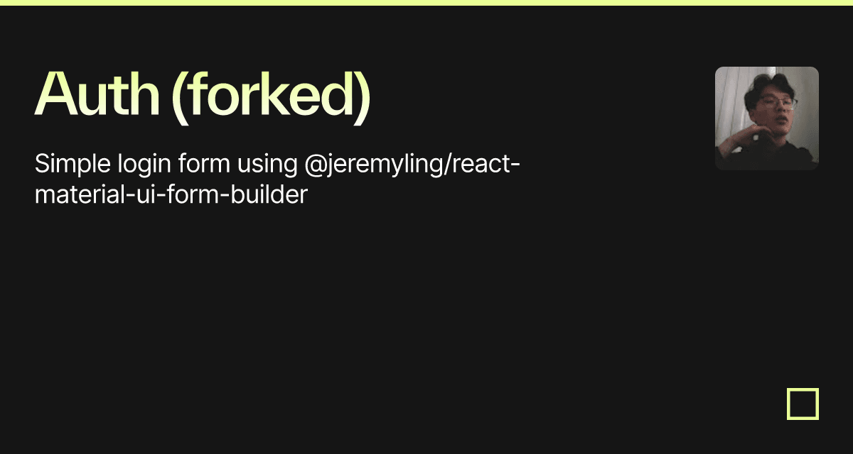 Auth (forked) - Codesandbox