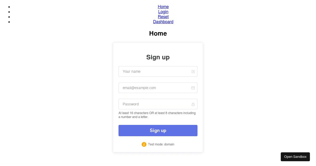 React Login - Codesandbox