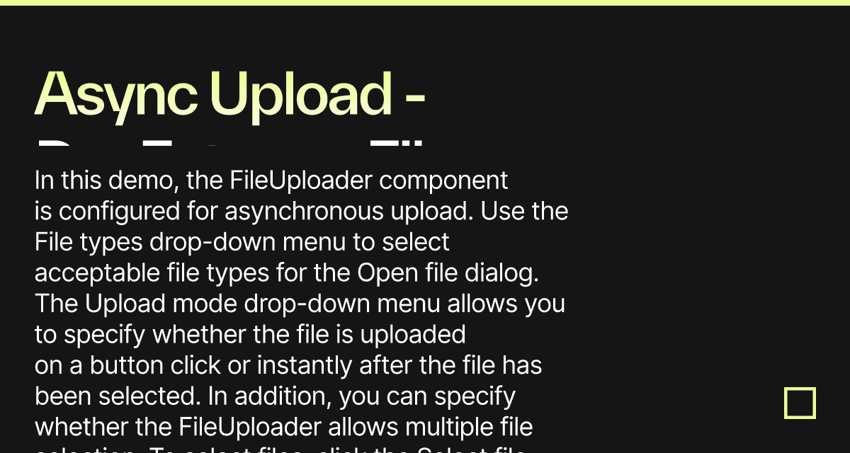 Async Upload - DevExtreme File Uploader - Codesandbox