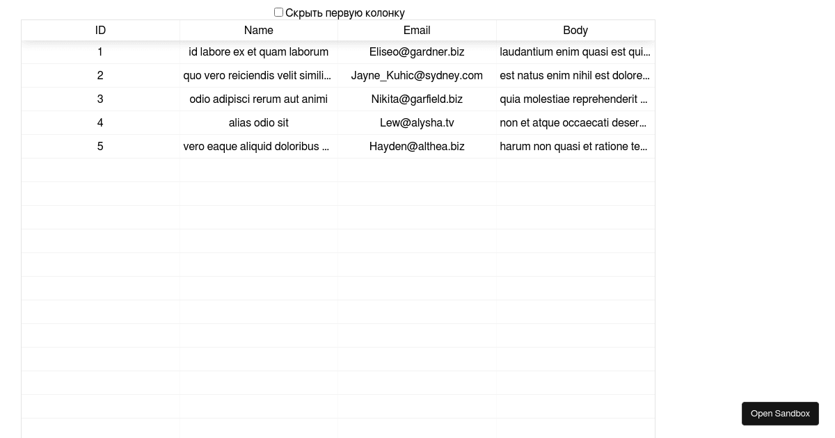 react-table - Codesandbox