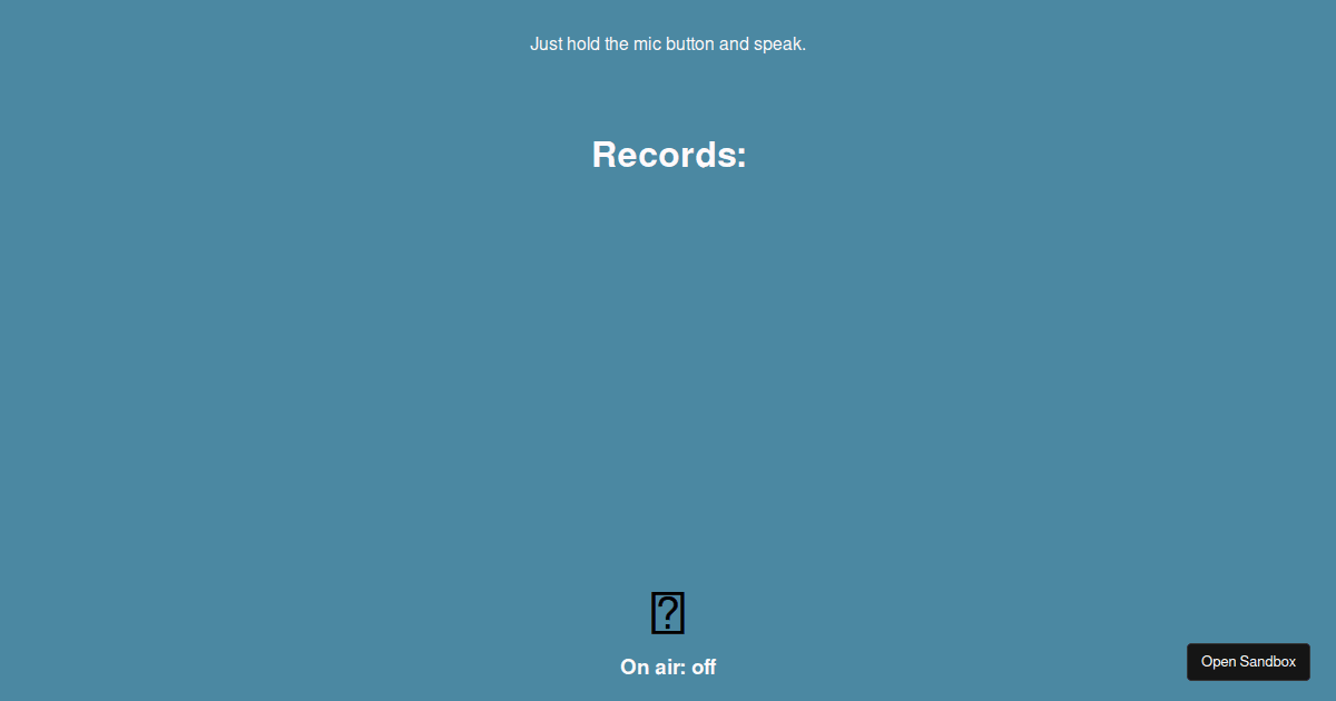 use-voice-recorder example - Codesandbox