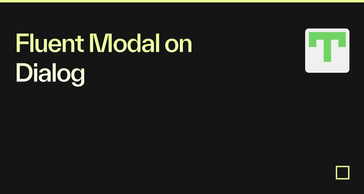 Fluent Modal on Dialog - Codesandbox