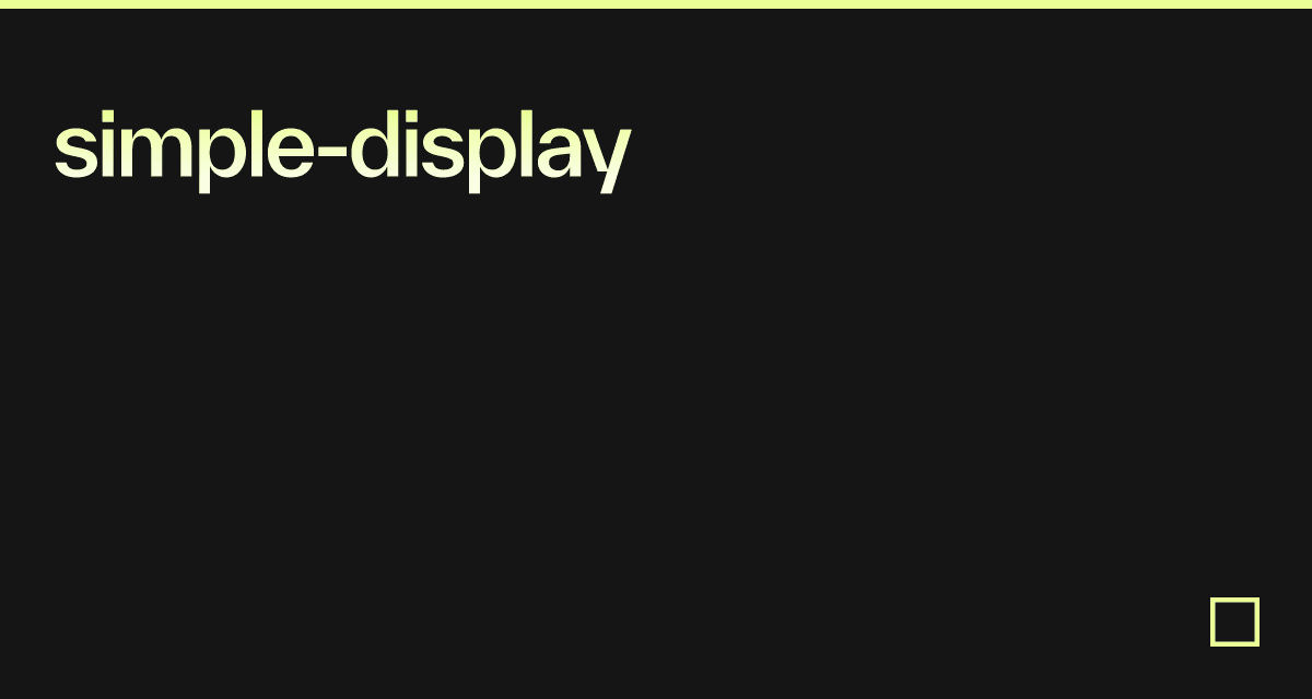 simple-display - Codesandbox