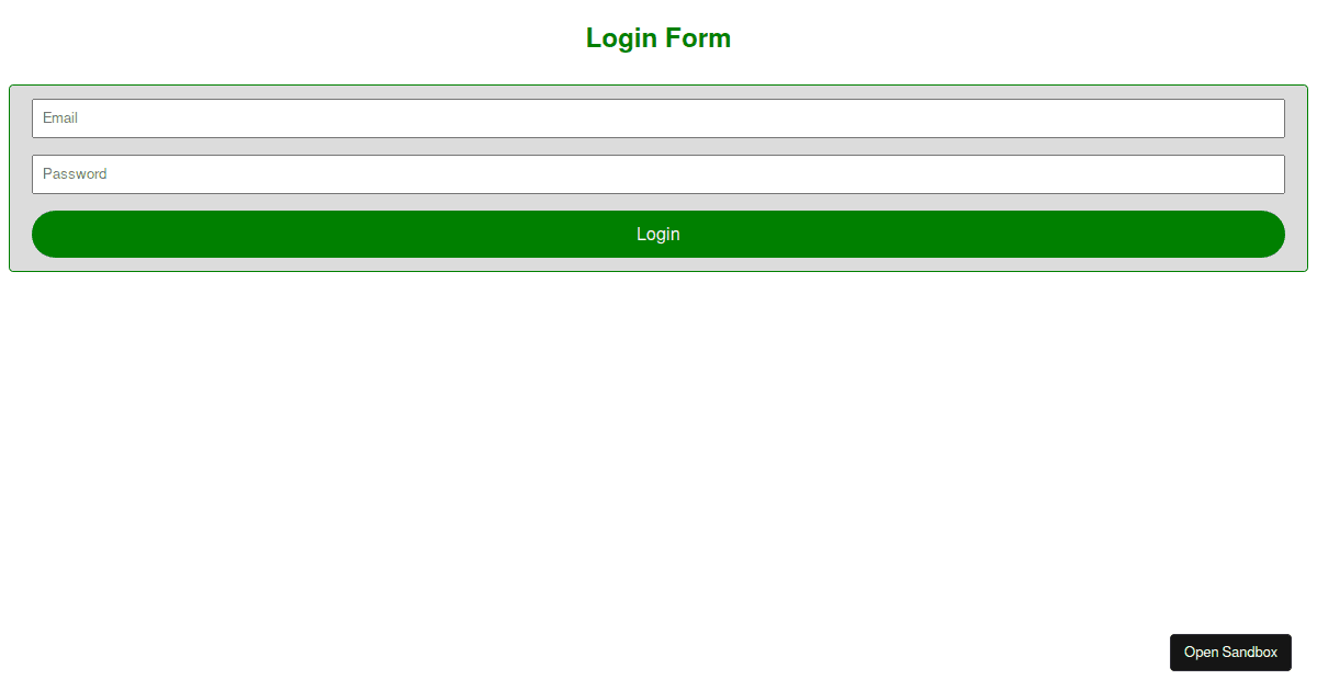 React - Login Form - Codesandbox