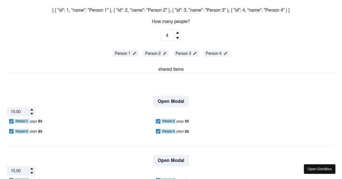 splitbill - Codesandbox