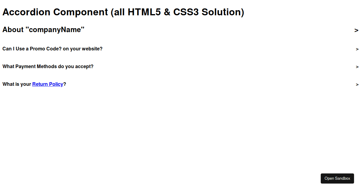 Accordion Htmlcss Only Codesandbox