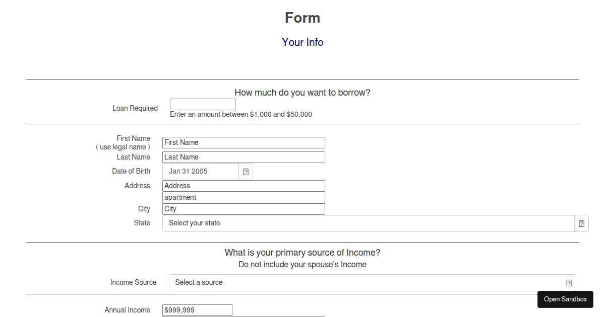 preact-form - Codesandbox
