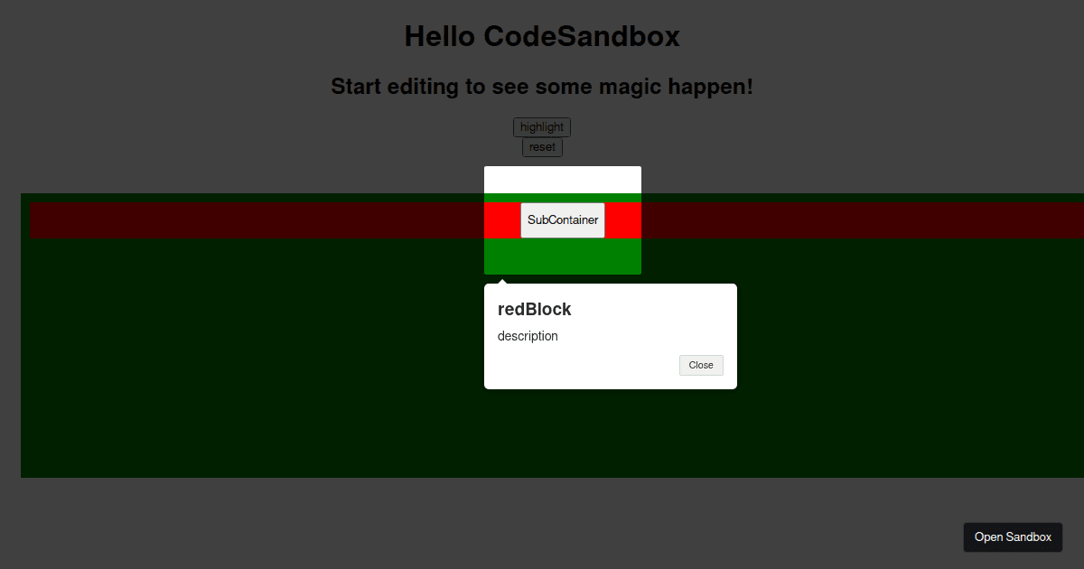 driver js Sample - Codesandbox