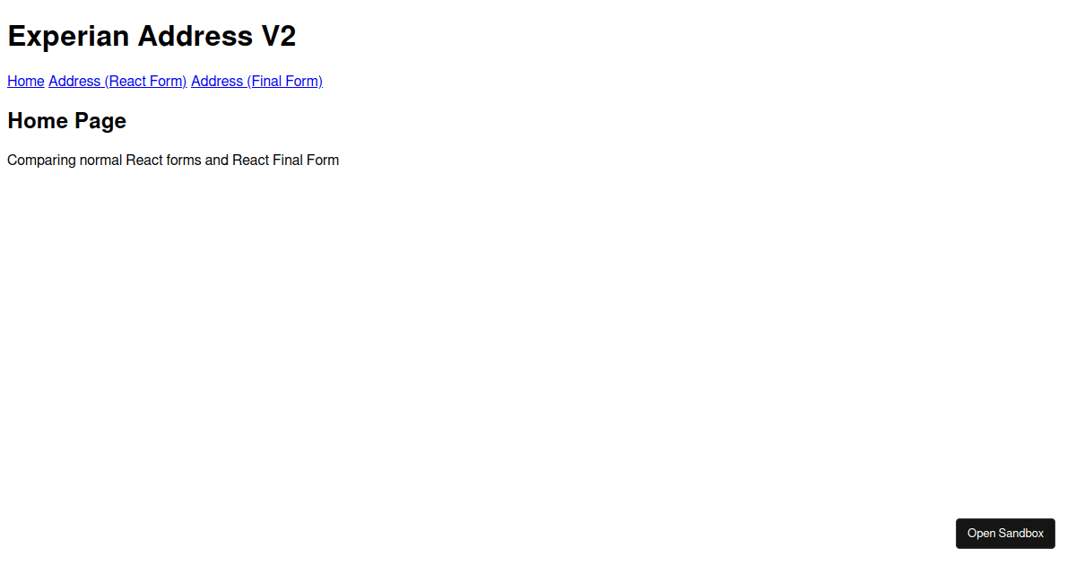 Experian Address - Codesandbox