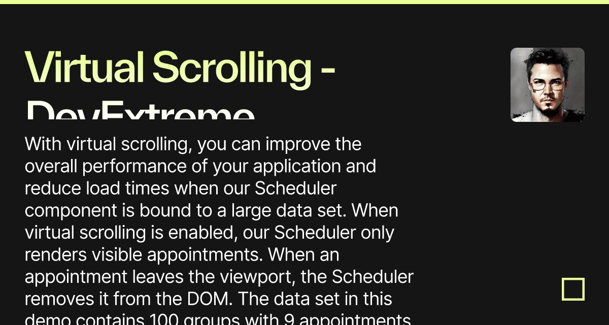 Virtual Scrolling Devextreme Scheduler Forked Codesandbox