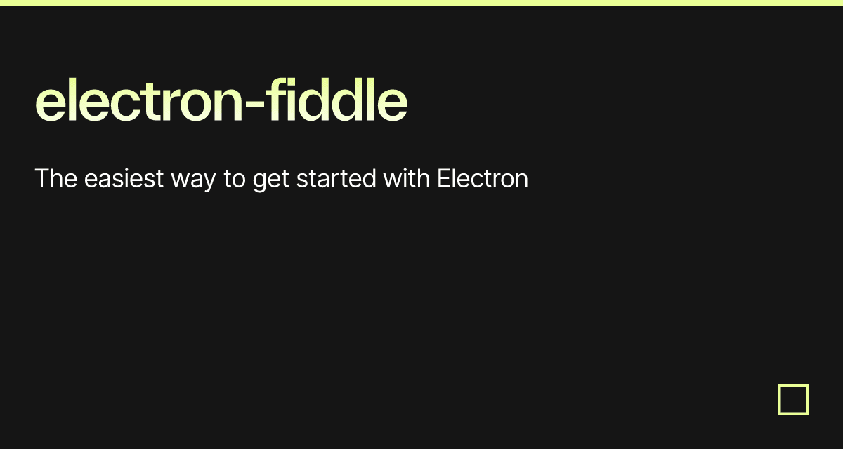 electron-fiddle - Codesandbox