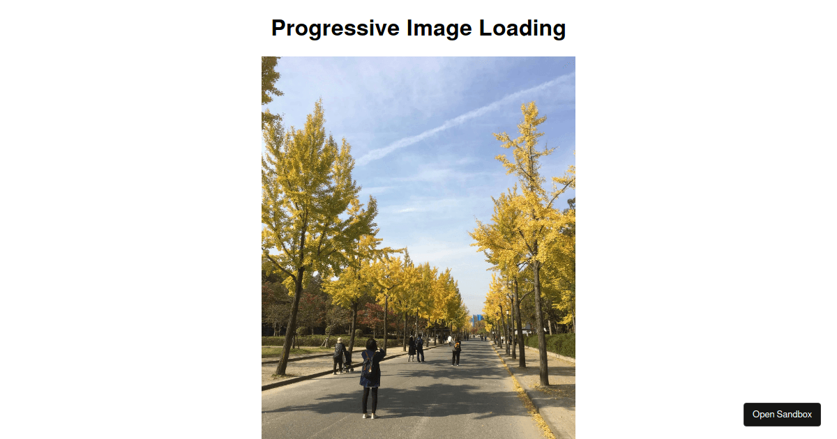 Progressive Image Loading with React & Cloudinary - Codesandbox