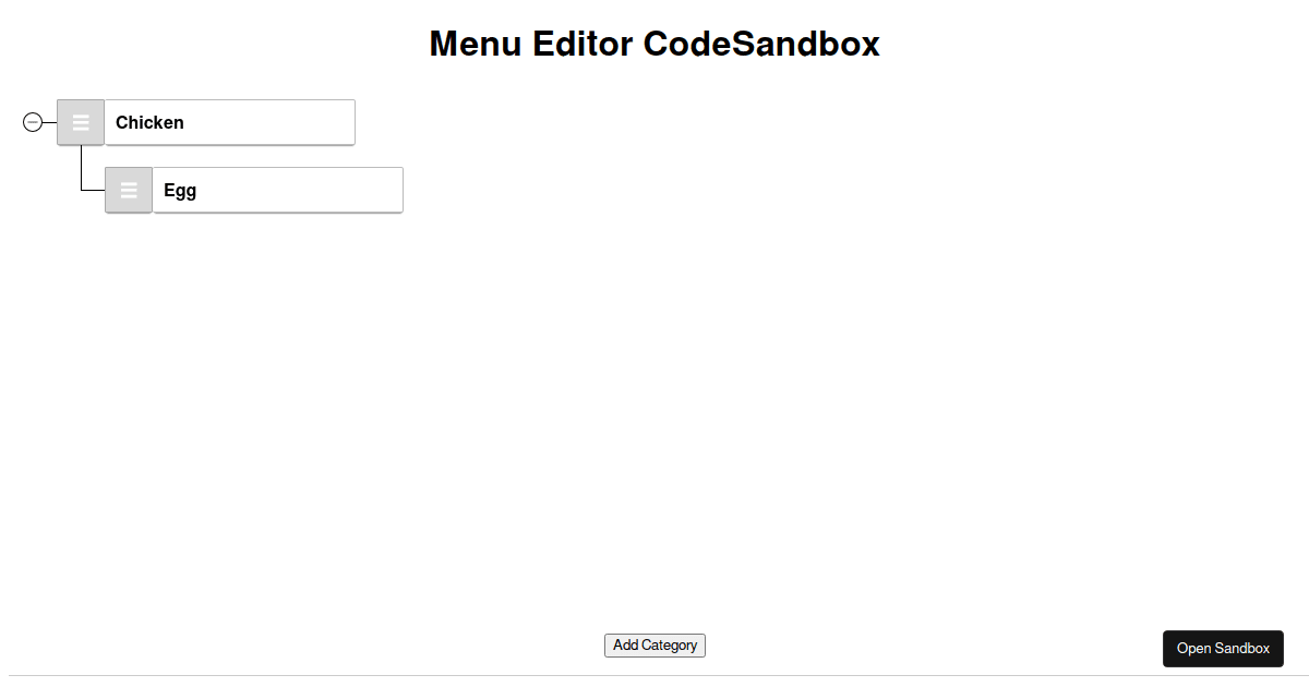 Menu Editor POC - Codesandbox