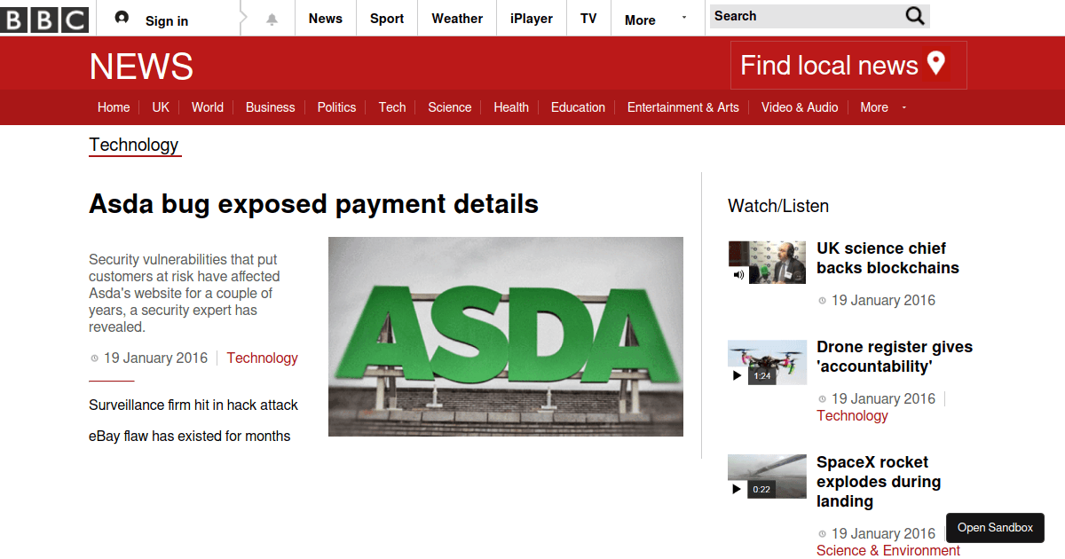 BBC WEB CLONE - Codesandbox