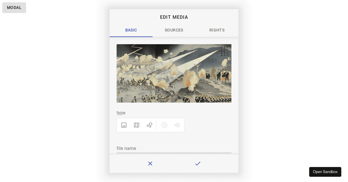 edit media modal - Codesandbox
