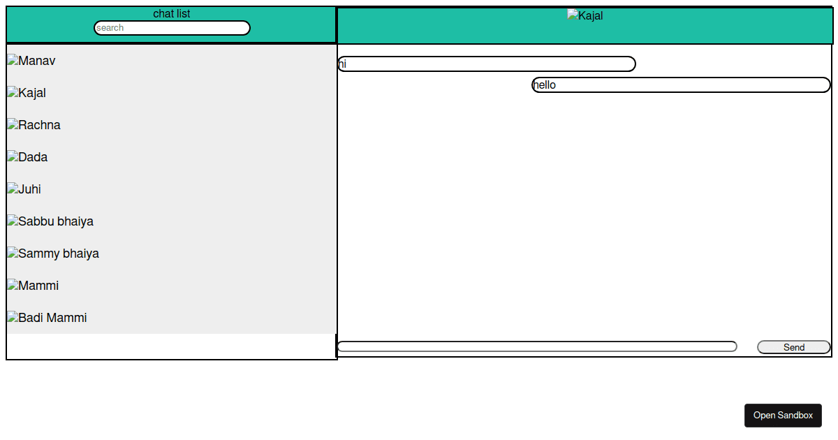 Whatsapp UI - Codesandbox