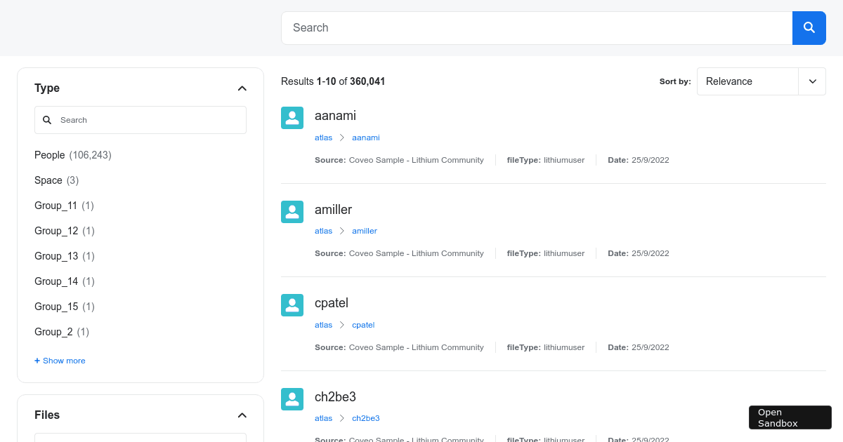 coveo-atomic-example - Codesandbox