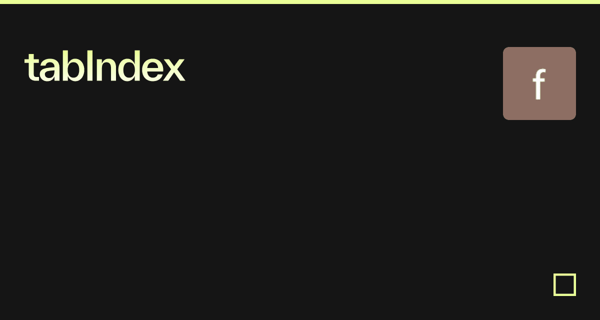tabIndex - Codesandbox
