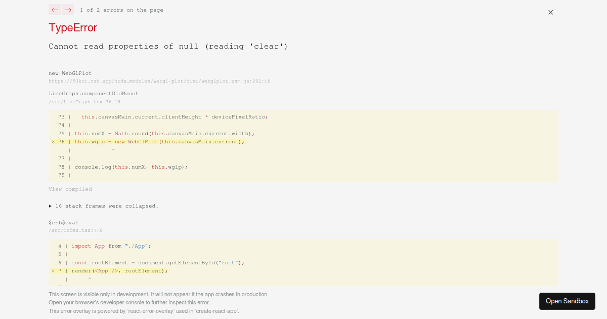 Webgl Plot React Forked Codesandbox