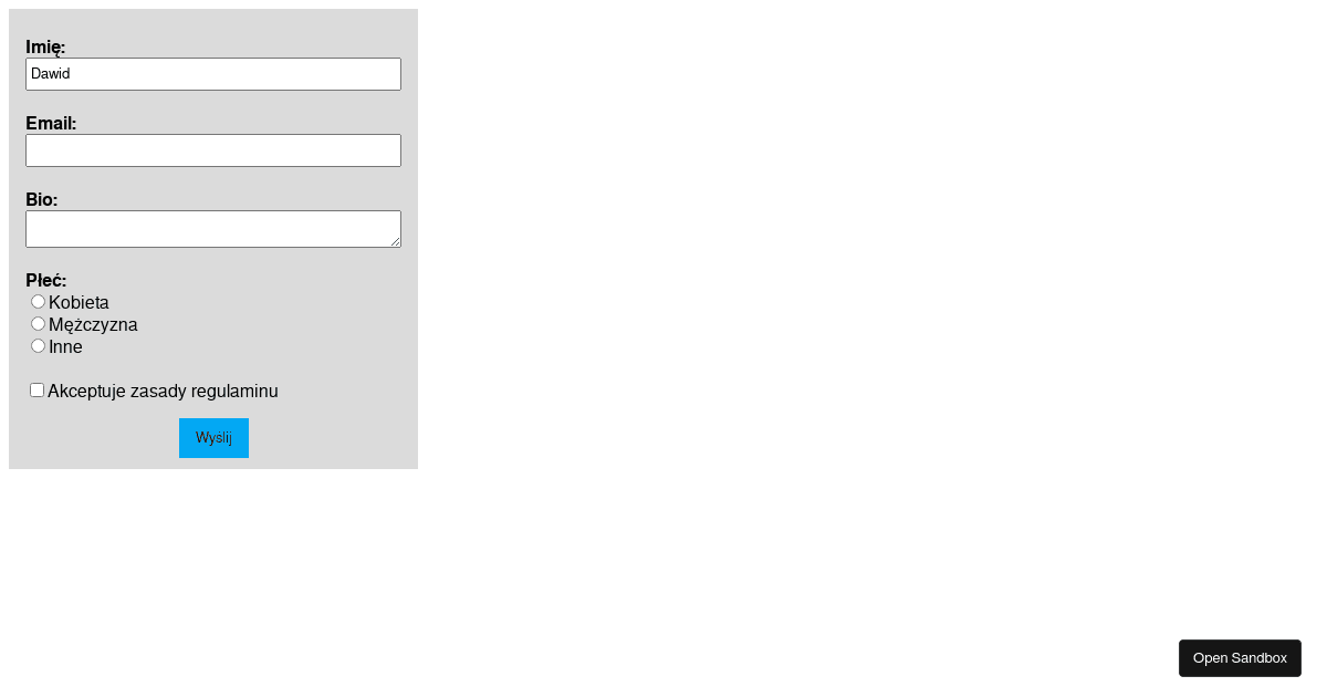 Zadanie 3 - tydzien 4 - Codesandbox Zadanie 3 - tydzien 4 - Codesandbox