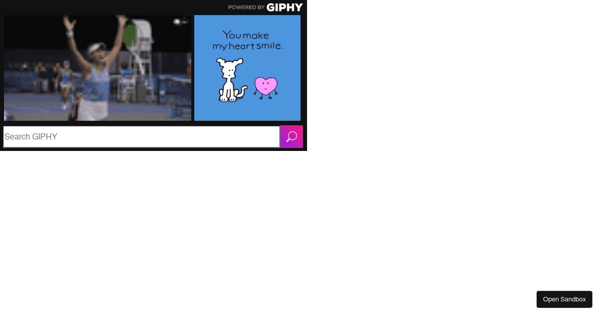 giphy selector - Codesandbox