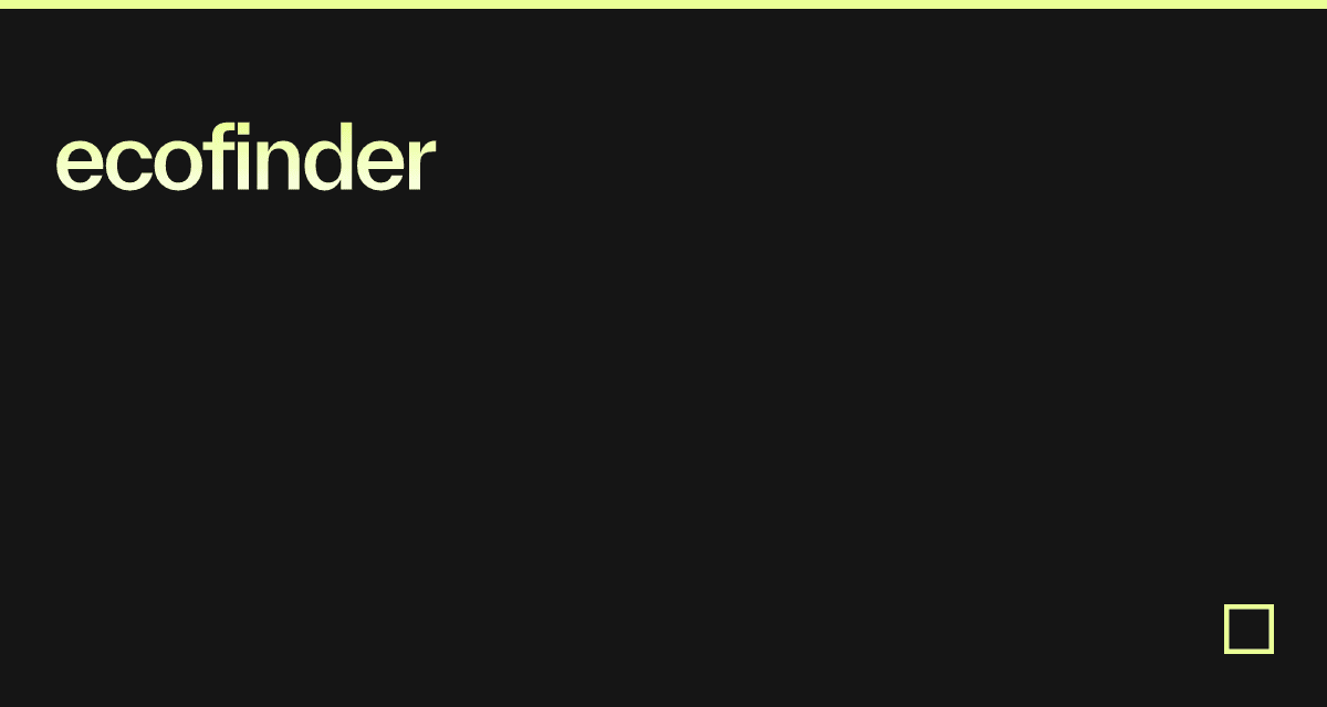 ecofinder - Codesandbox