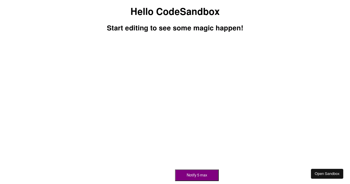 React (React Toastify Working) - Codesandbox