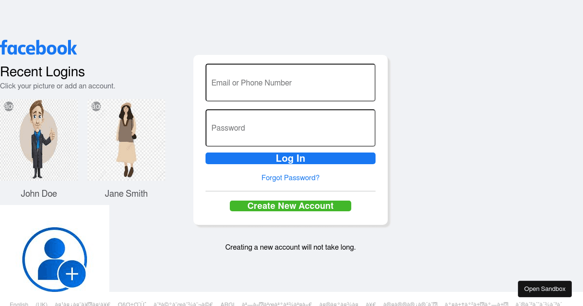 facebook-login-page - Codesandbox