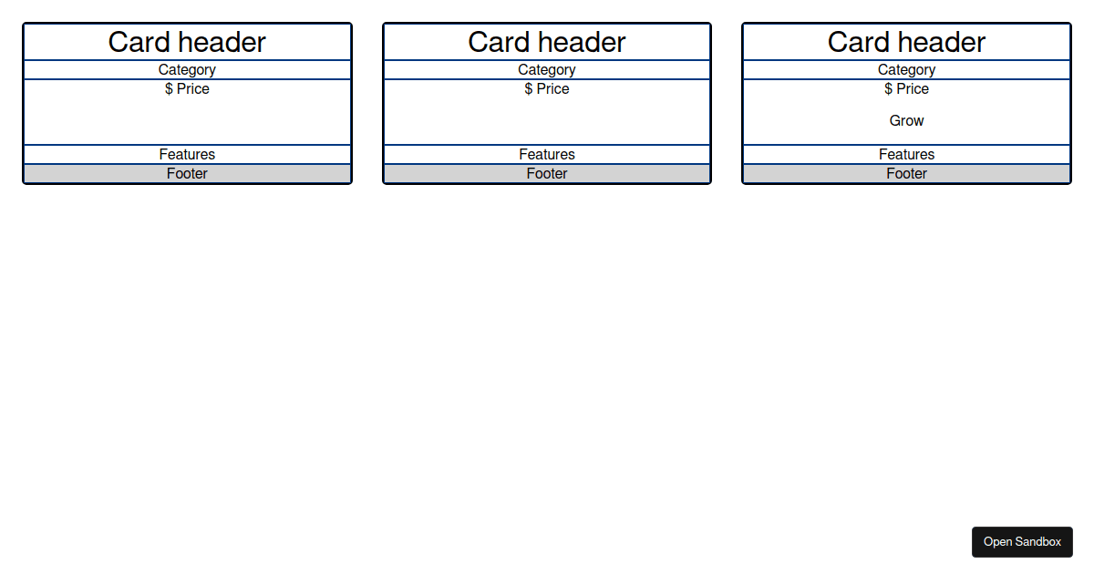 Same height cards - Codesandbox