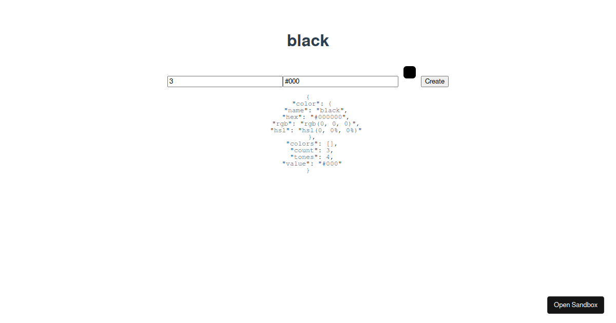 Color Generator - Codesandbox