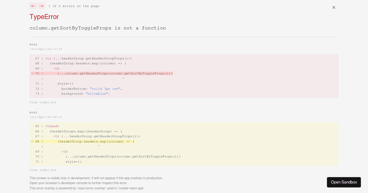 React Table In Action Codesandbox