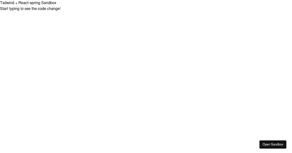 Tailwind React Spring Template Codesandbox 8502