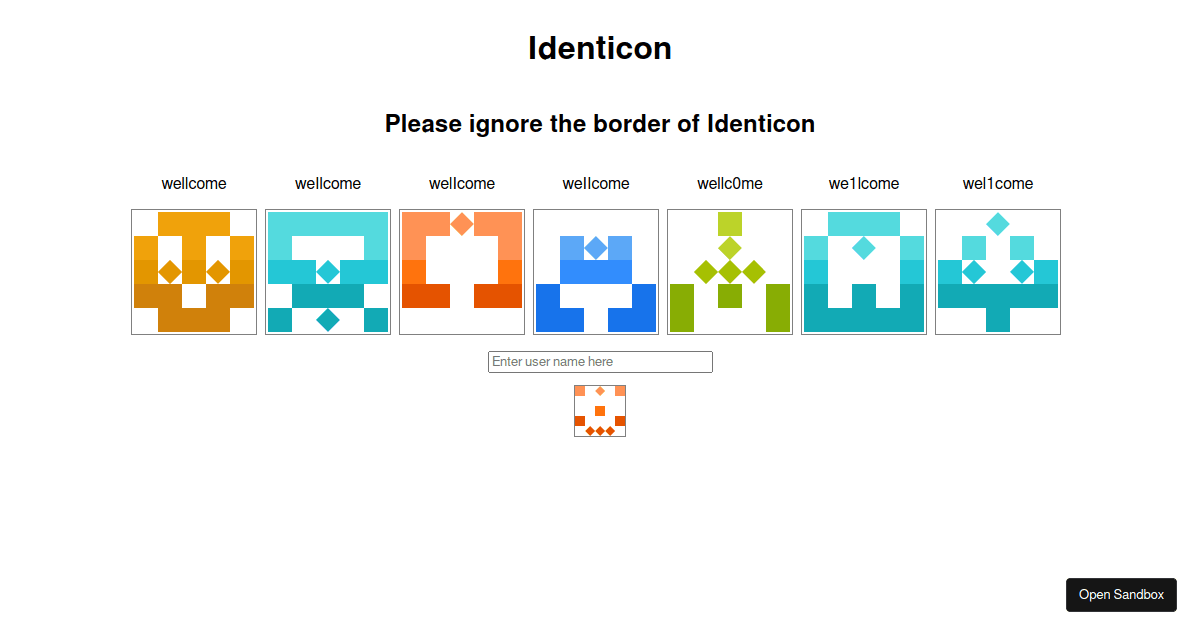 identicon-mixed - Codesandbox