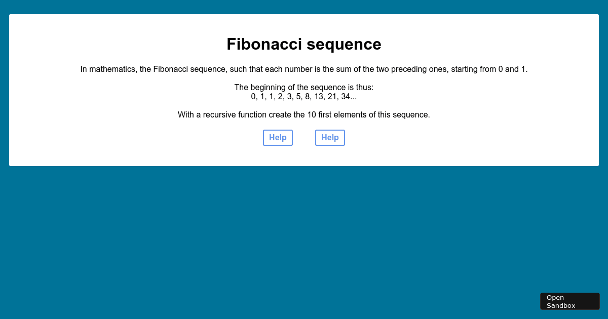 fibonacci - Codesandbox