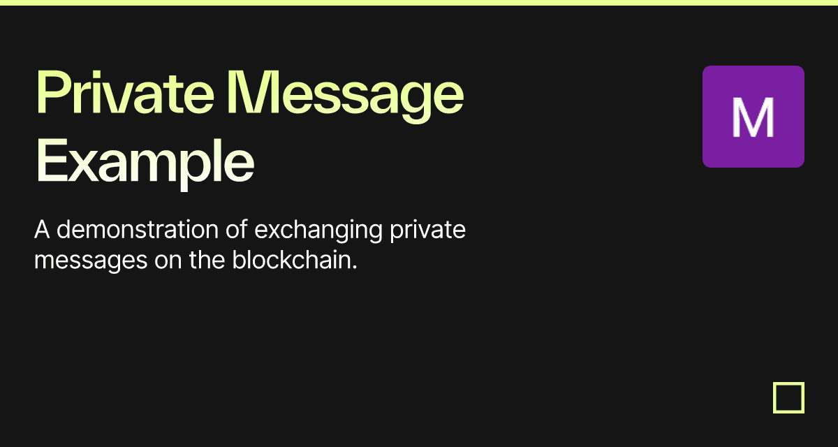 Private Message Example - Codesandbox