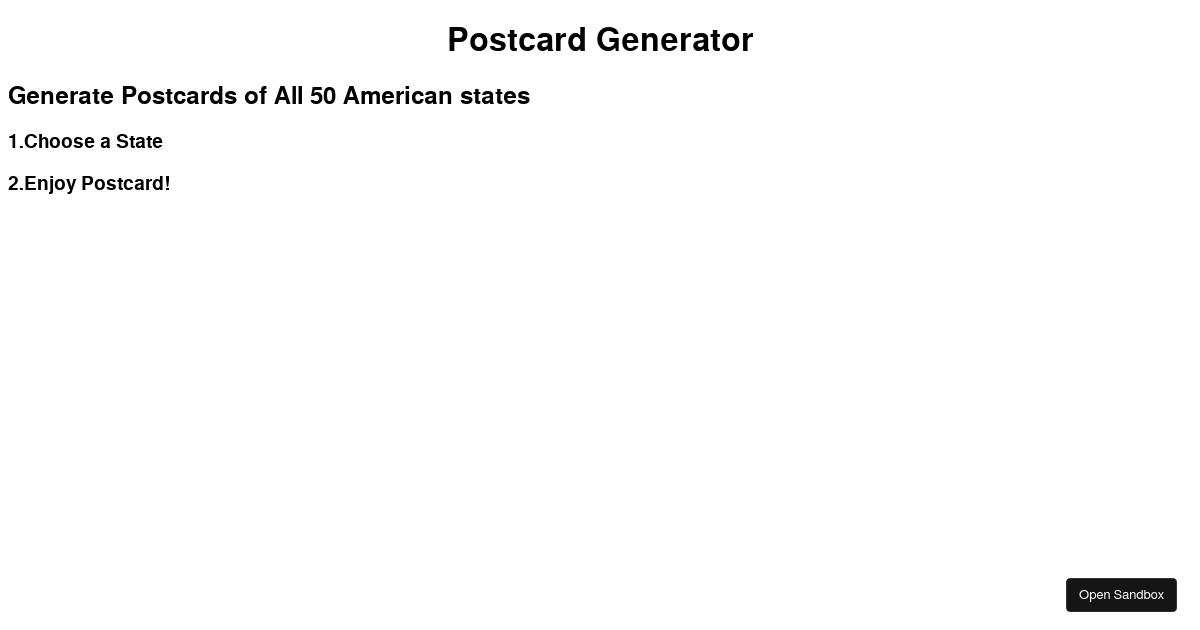 postcard generator - Codesandbox