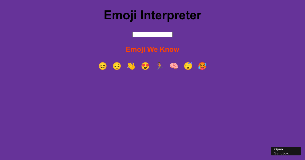 rohitmane9022-emoji-interpreter - Codesandbox