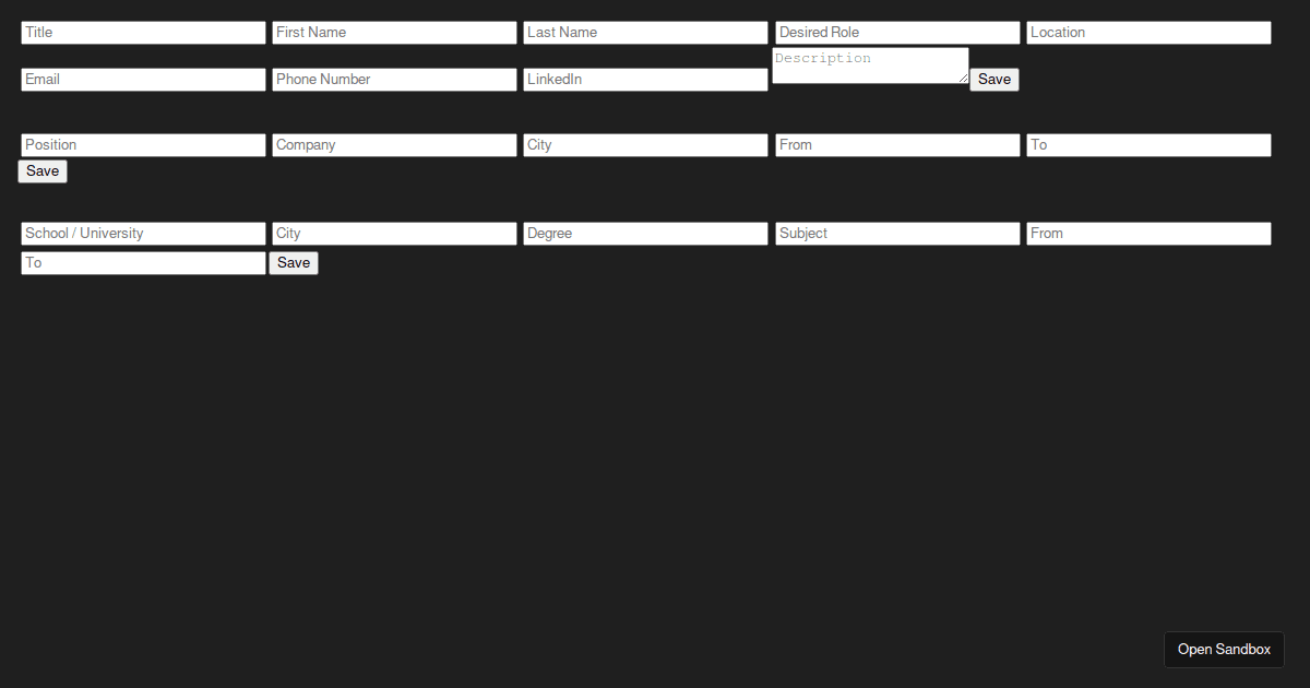 cv-project - Codesandbox