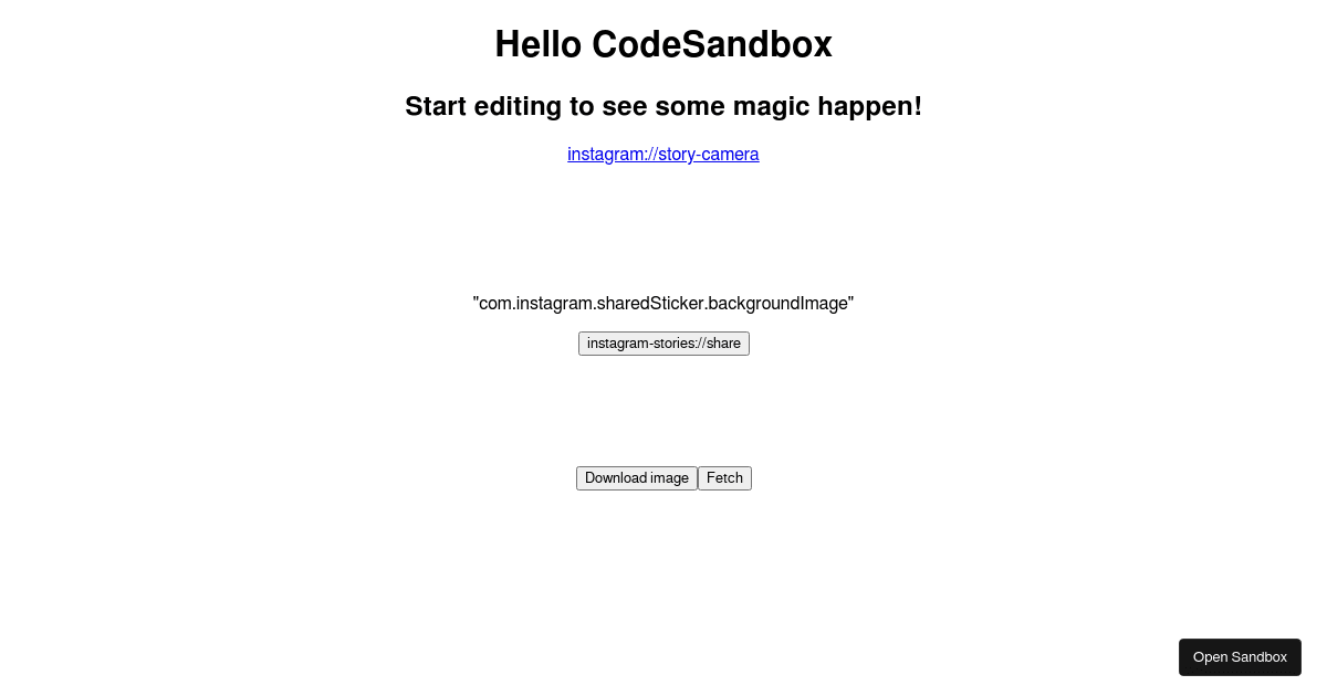 Share to instagram story from web - Codesandbox