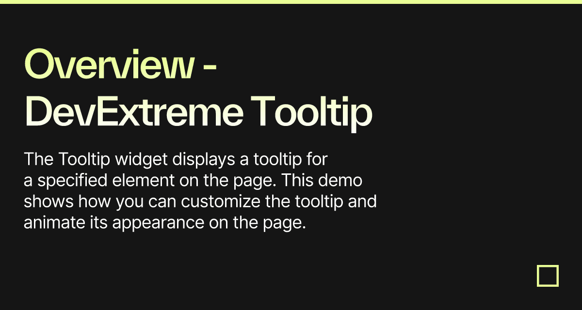 Overview - DevExtreme Tooltip - Codesandbox