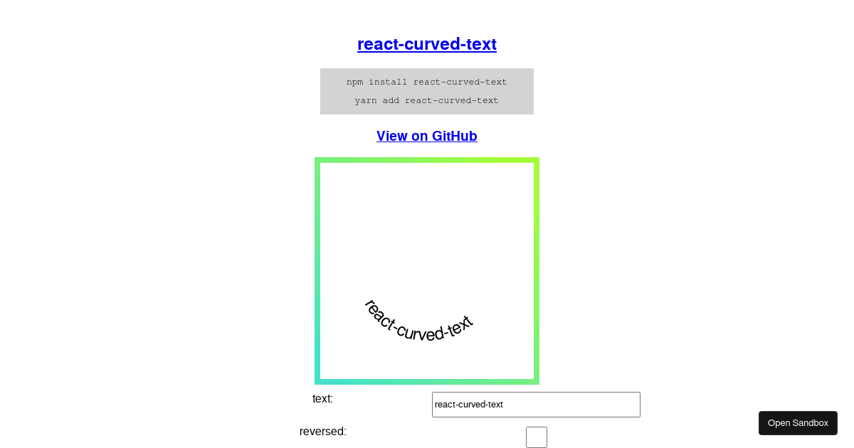 react-curved-text-demo - Codesandbox