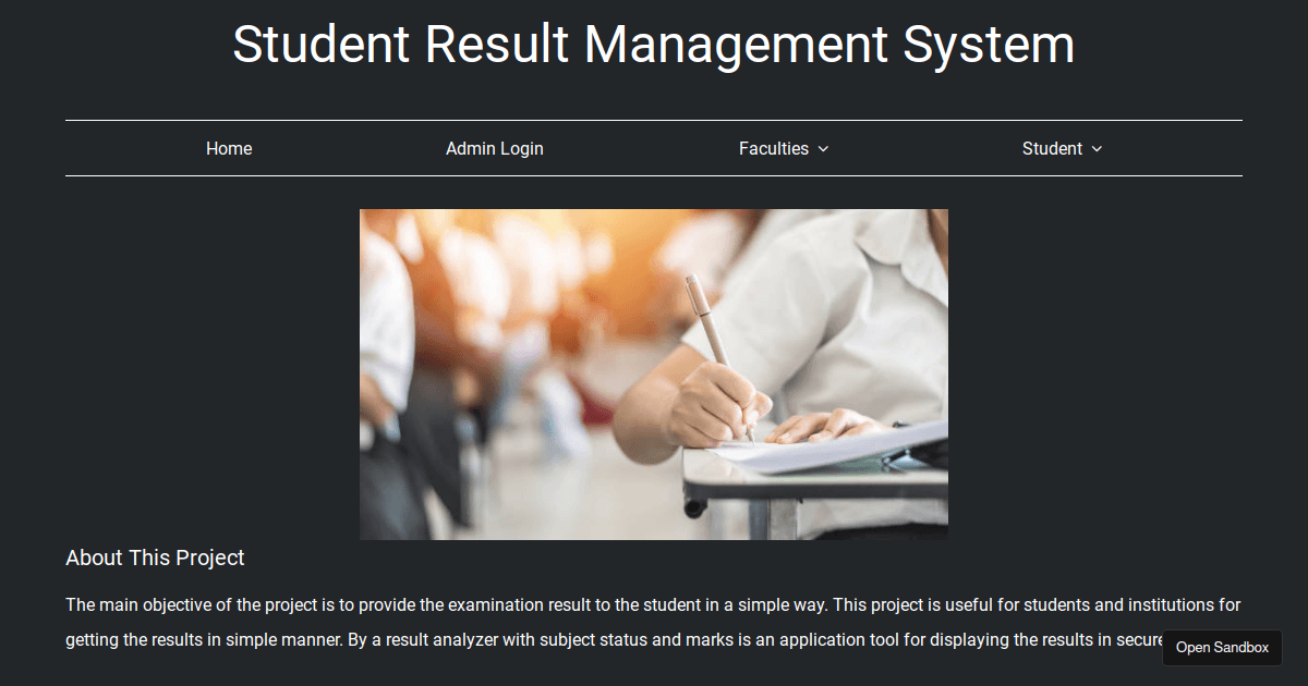 Govind155/Student-Result-Management-System - Codesandbox