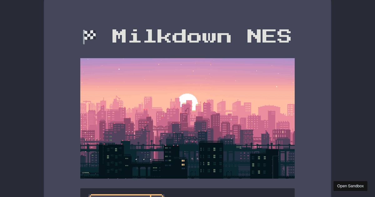 milkdown-theme-nes (forked) - Codesandbox